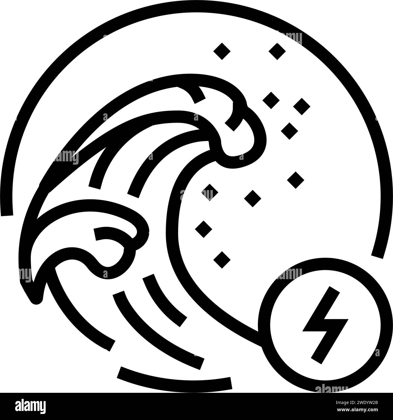 powerful ocean swells line icon vector illustration Stock Vector Image ...