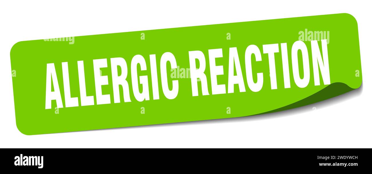 allergic reaction sticker. allergic reaction rectangular label isolated ...