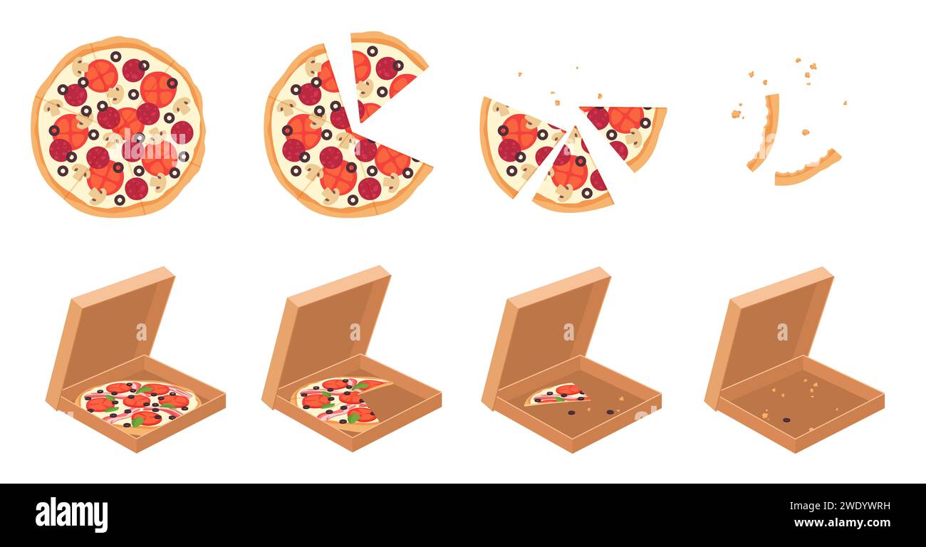 Pizza box isometric icon Stock Vector Images - Alamy