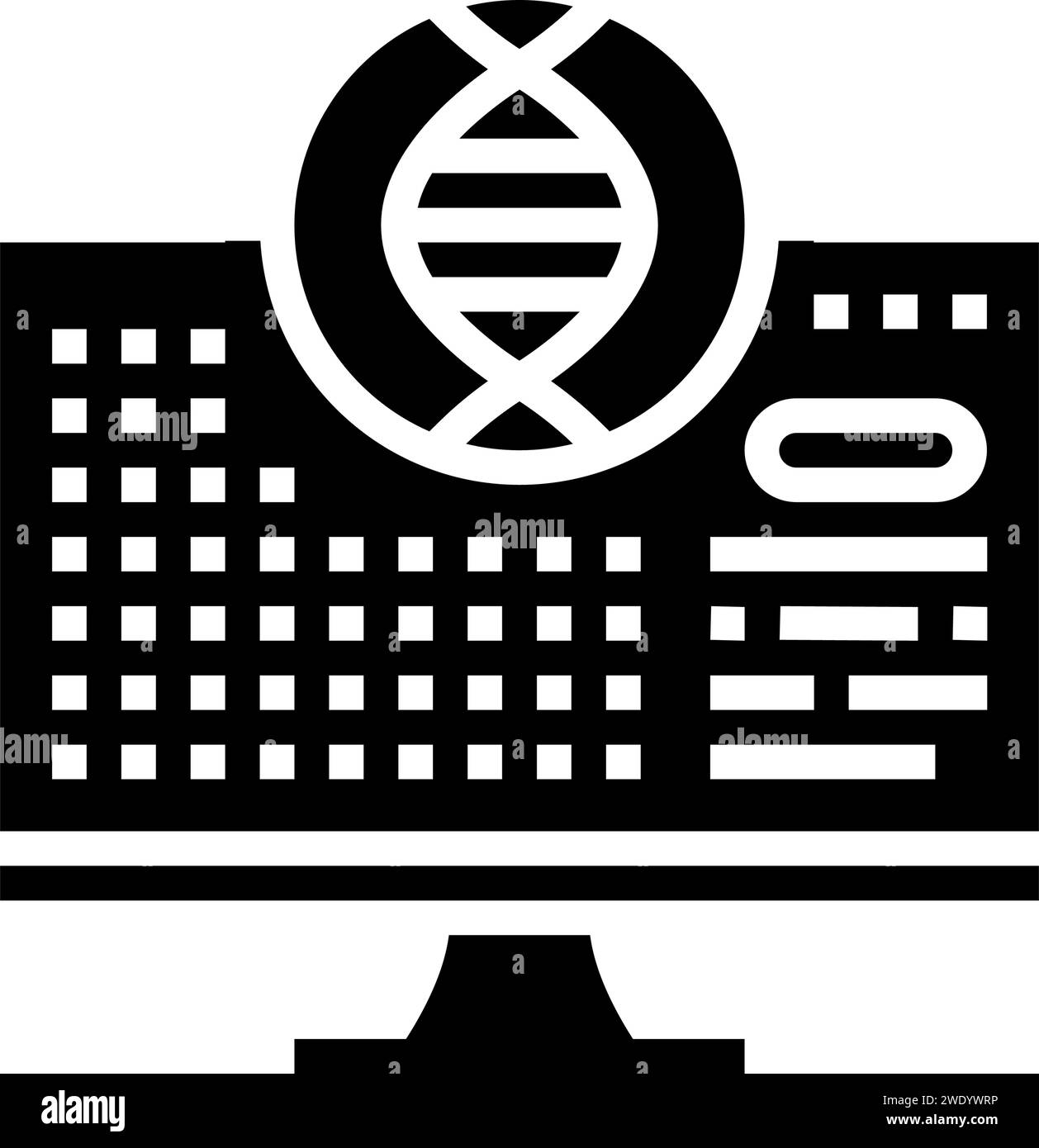 bioinformatics cryptogenetics glyph icon vector illustration Stock ...