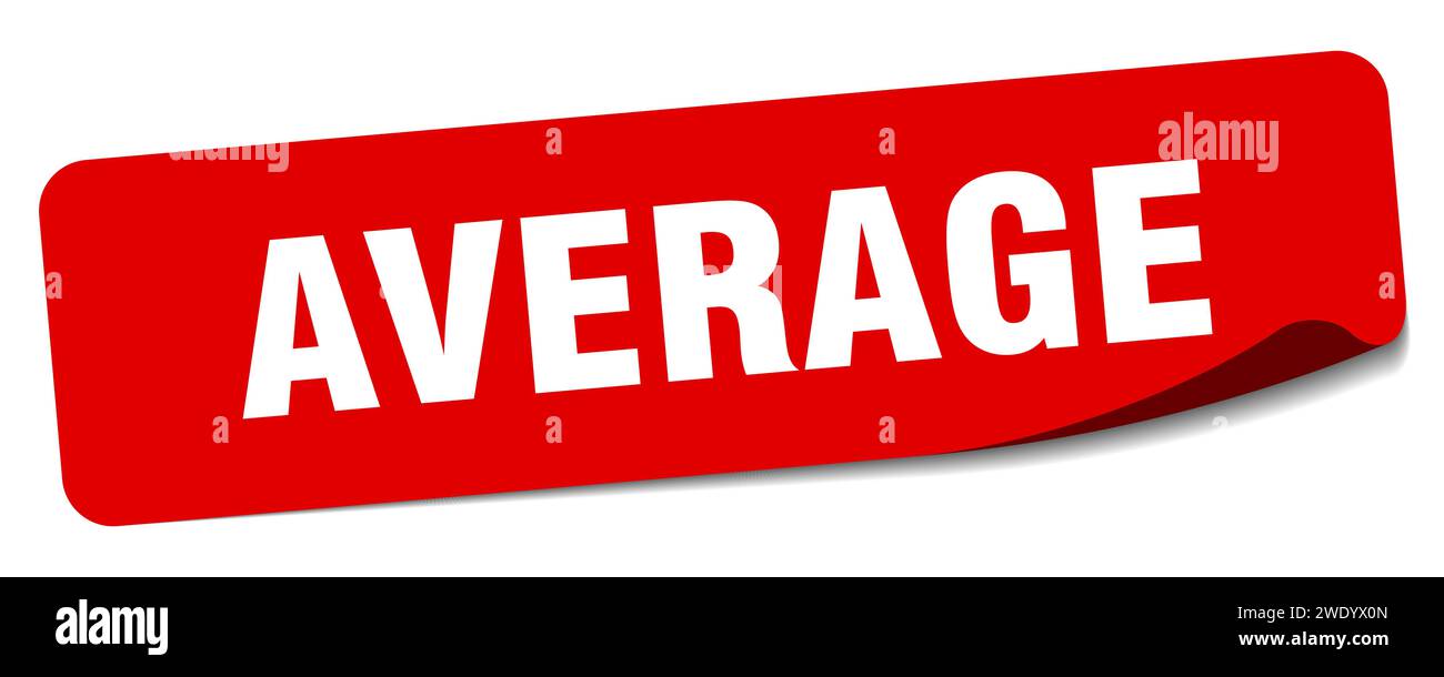 average sticker. average rectangular label isolated on white background ...