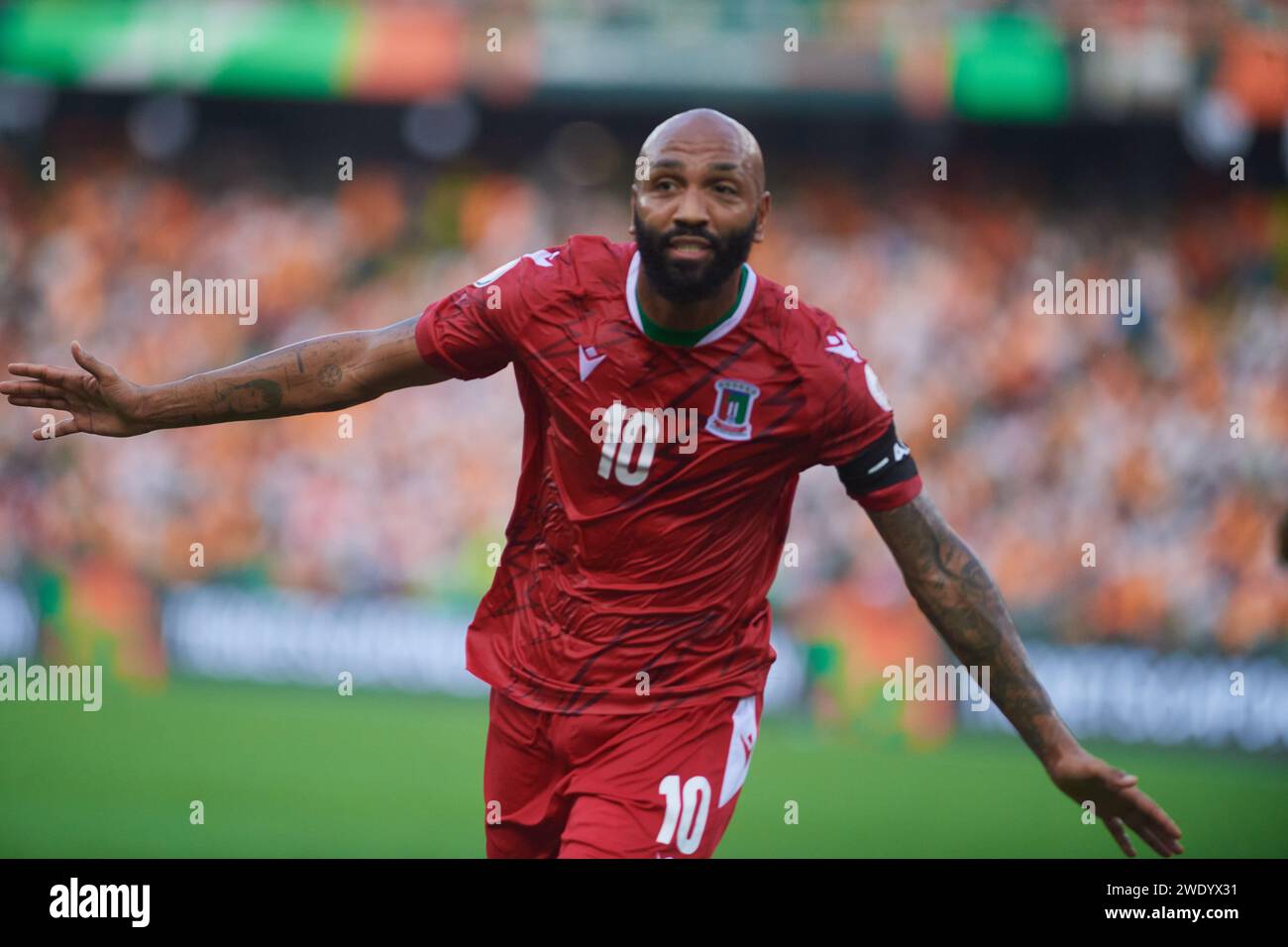 Equatorial Guinea's Emilio Nsue celebrating his goal Stock Photo - Alamy