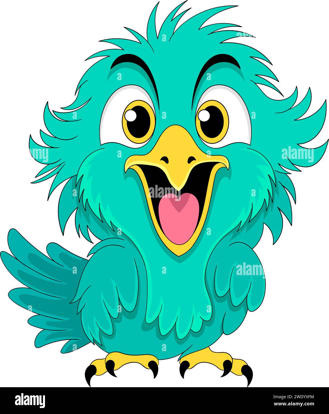 green parrot logo laughing happily, creative illustration draw Stock ...