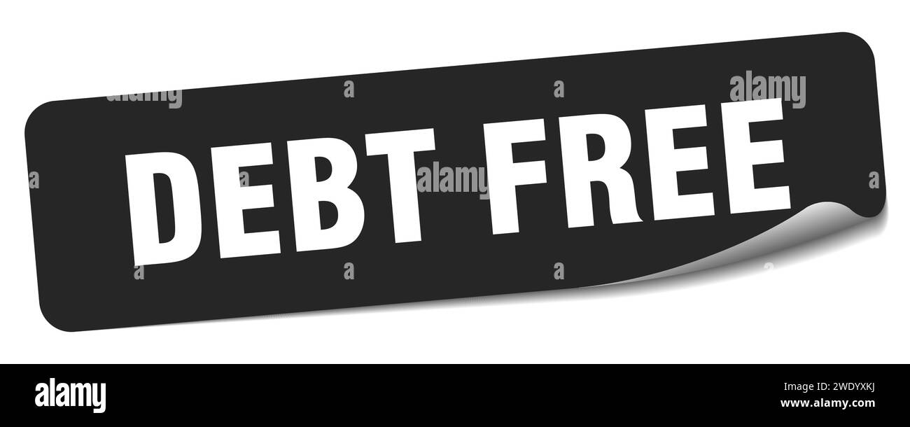 debt free sticker. debt free rectangular label isolated on white ...