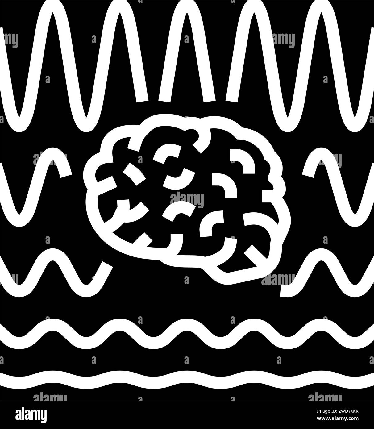 brainwaves neuroscience neurology glyph icon vector illustration Stock ...