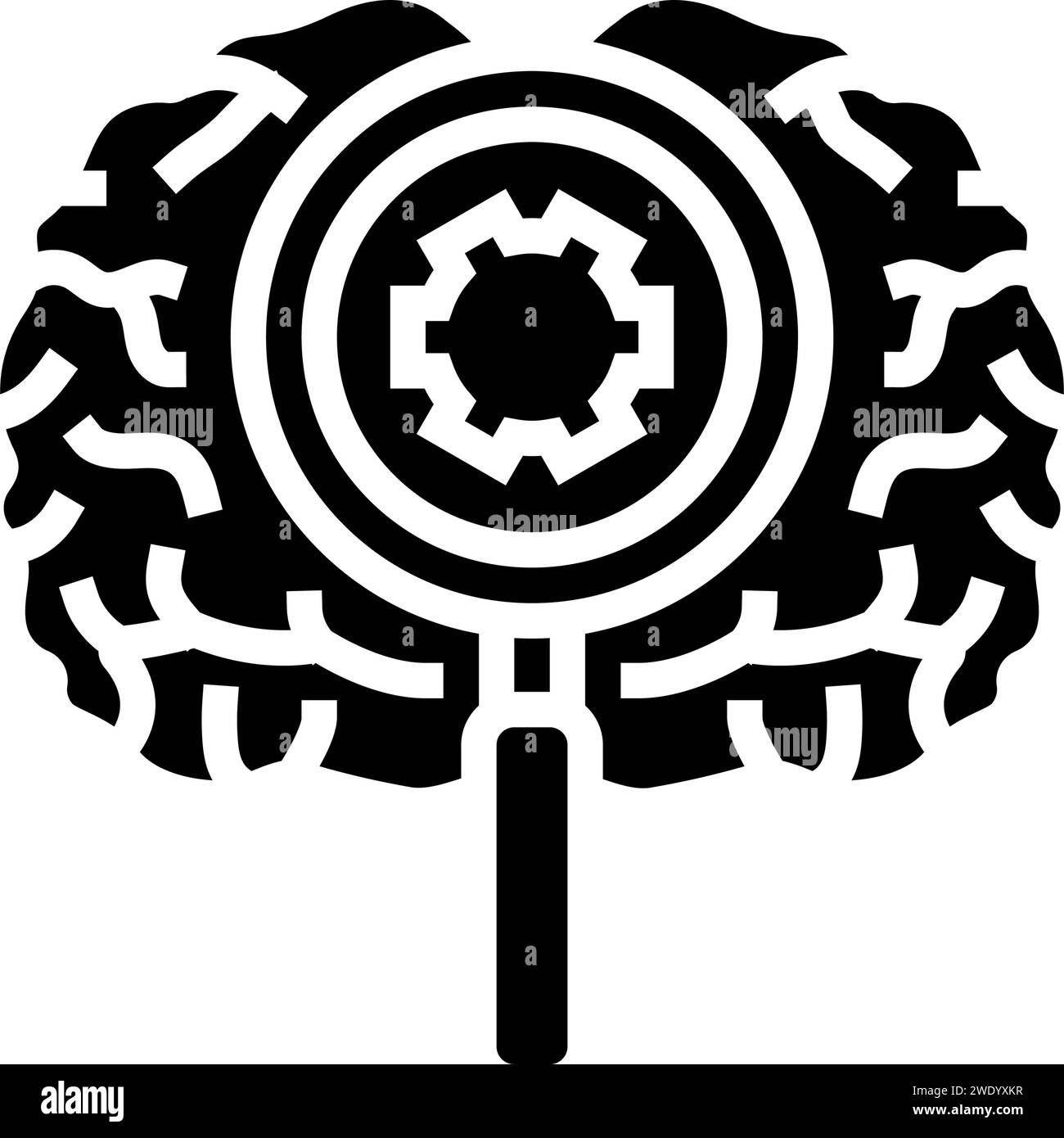 brain research neuroscience neurology glyph icon vector illustration ...