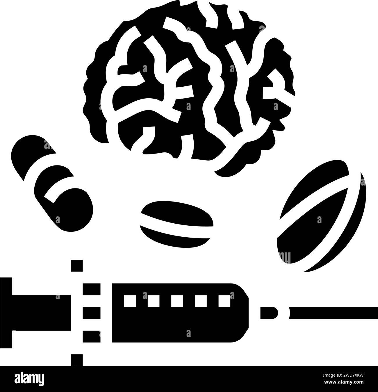 neurological treatment neuroscience neurology glyph icon vector illustration Stock Vector Image ...