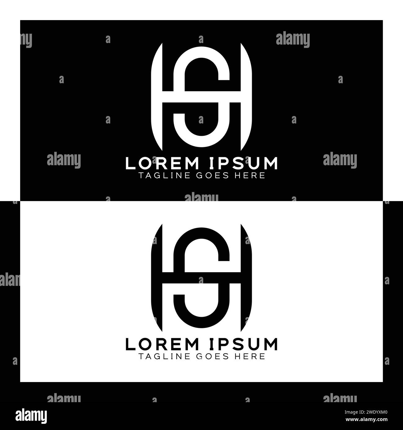 Letter hs logo hi-res stock photography and images - Alamy