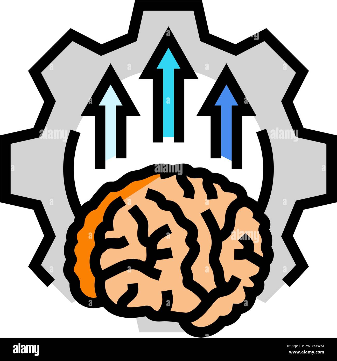 neuroplasticity neuroscience neurology color icon vector illustration ...