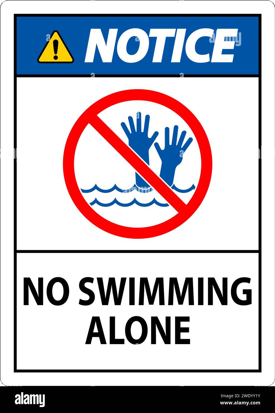 Pool Safety Sign Notice, No Swimming Alone Stock Vector Image & Art - Alamy