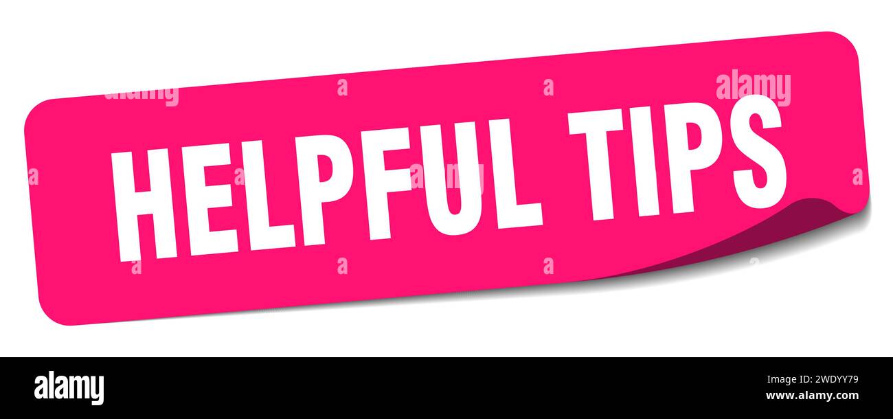 helpful tips sticker. helpful tips rectangular label isolated on white ...