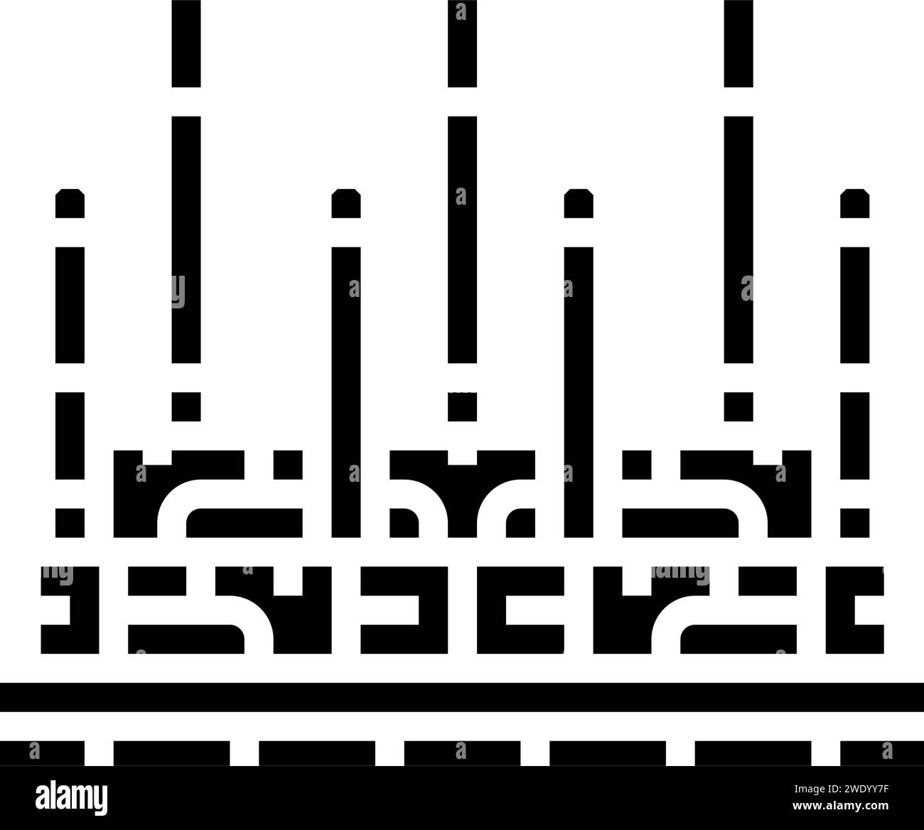 refinery oil industry glyph icon vector illustration Stock Vector Image ...