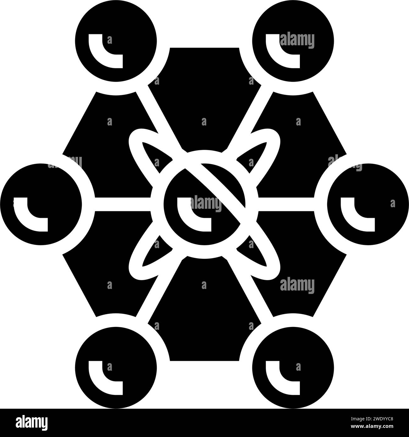 communication quantum technology glyph icon vector illustration Stock ...