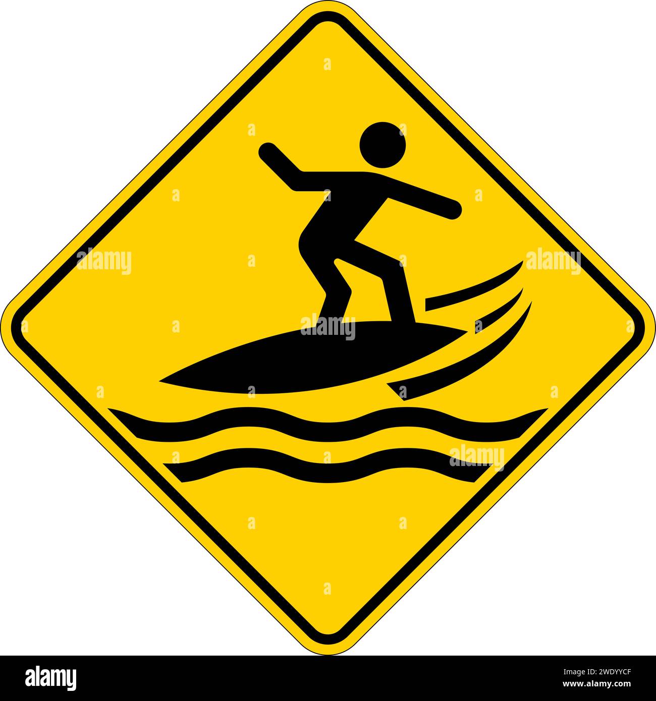 Water Safety Sign Warning - Surfboarding Area Stock Vector Image & Art ...