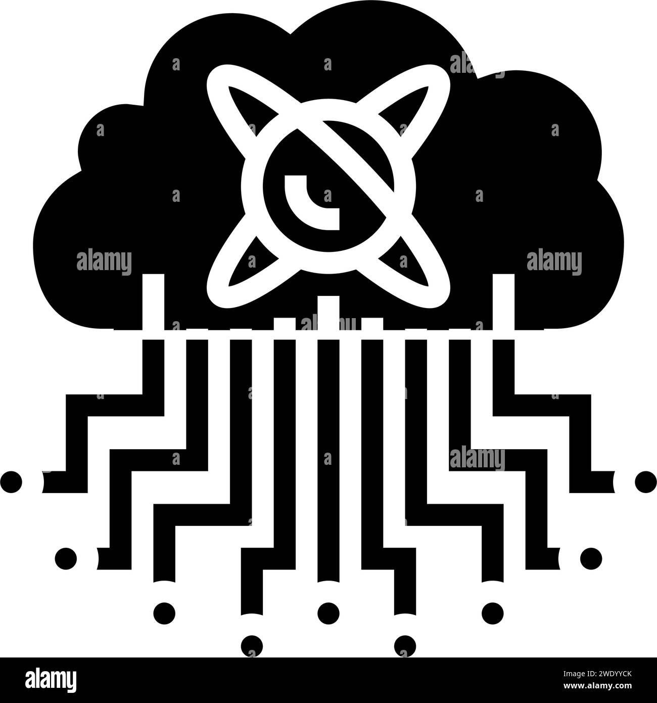 cloud computin quantum technology glyph icon vector illustration Stock ... cloud computin quantum technology glyph icon vector illustration Stock ...