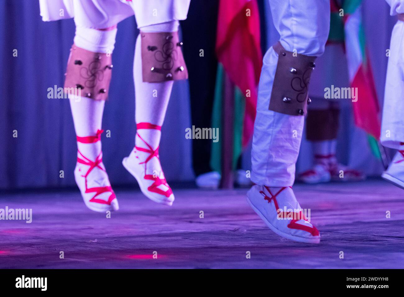 Basque traditional dance, street dances during a celebration Stock ...