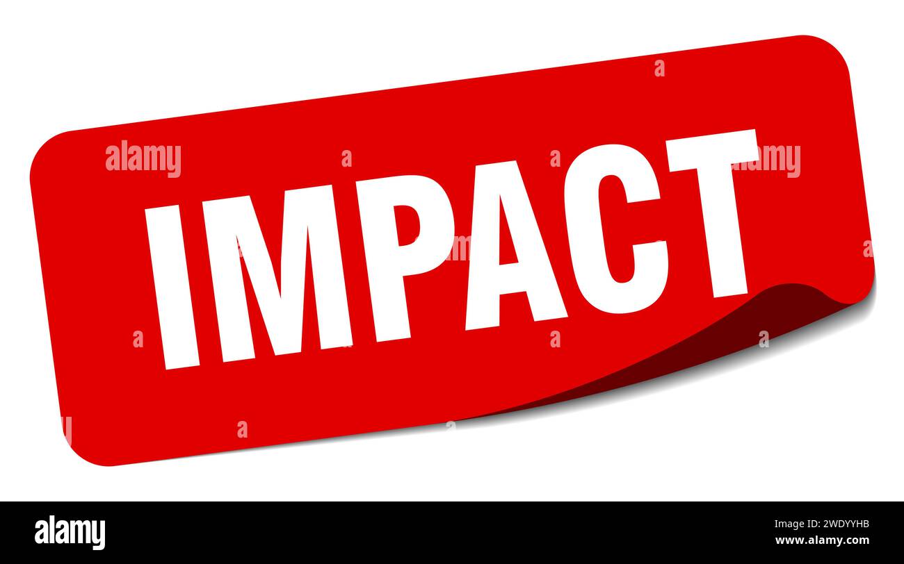 impact sticker. impact rectangular label isolated on white background ...