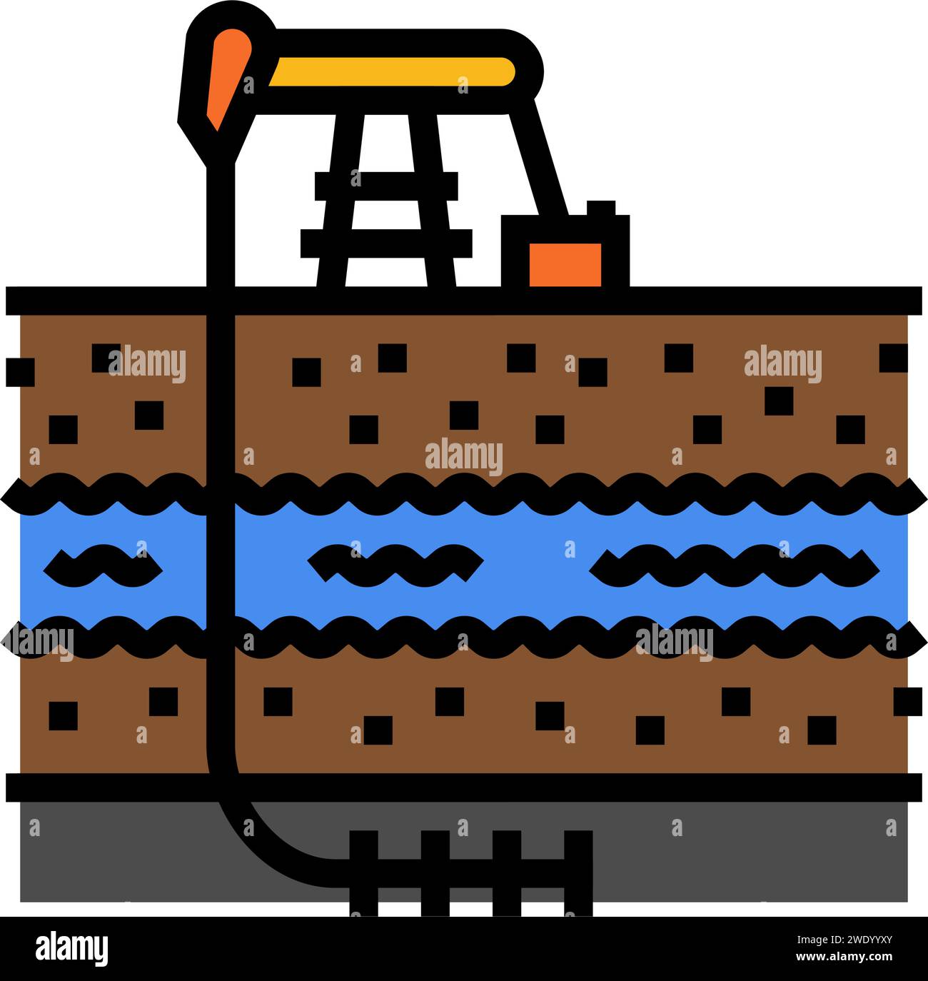 hydraulic fracturing oil industry color icon vector illustration Stock ...
