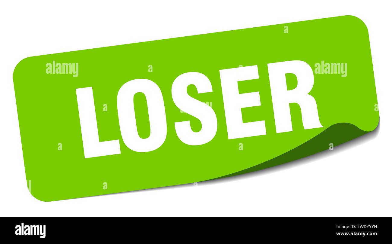 loser sticker. loser rectangular label isolated on white background ...