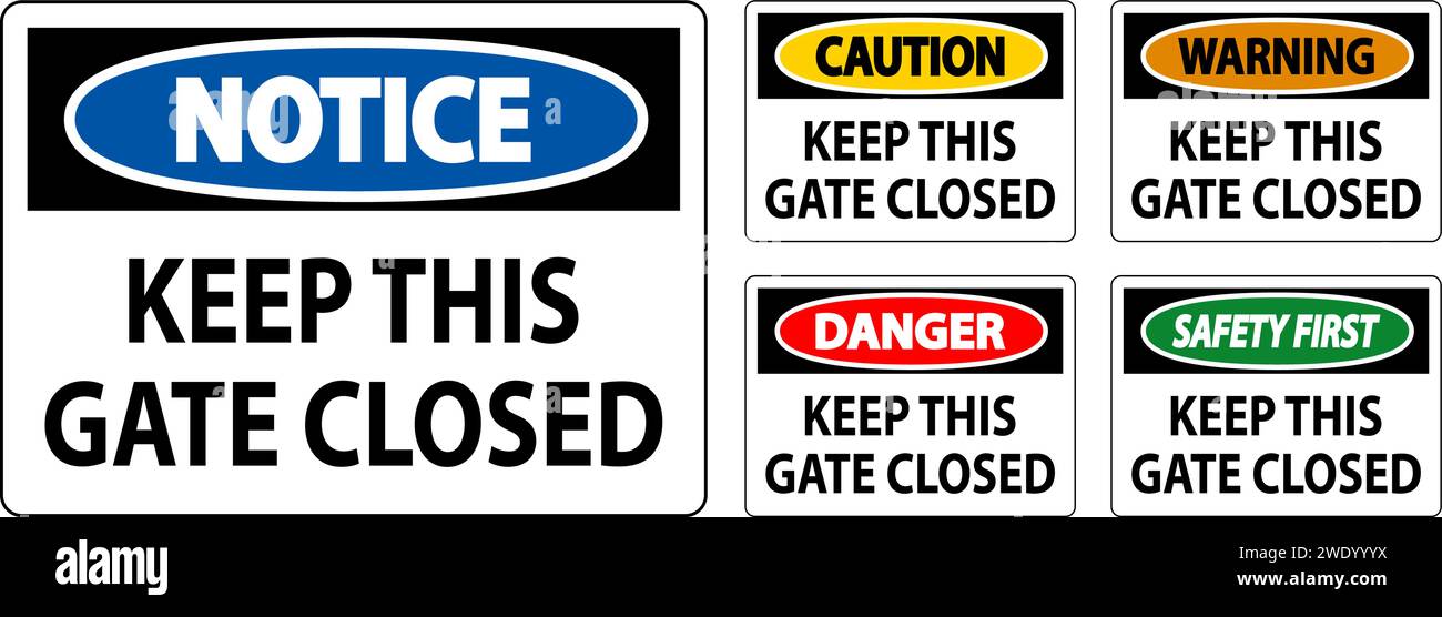 Keep gate closed caution hi-res stock photography and images - Alamy