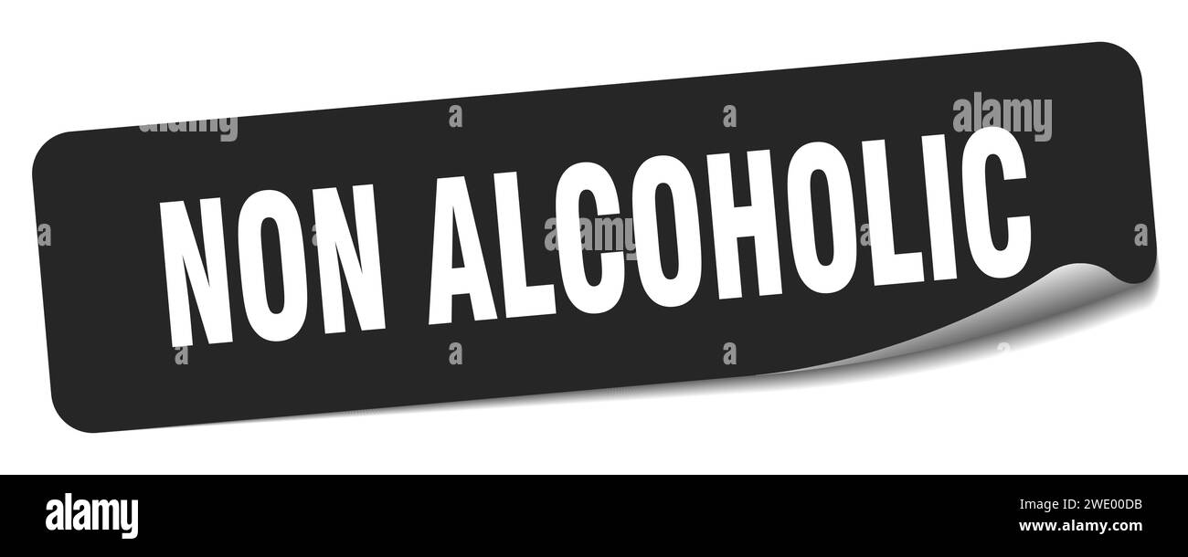 non alcoholic sticker. non alcoholic rectangular label isolated on ...