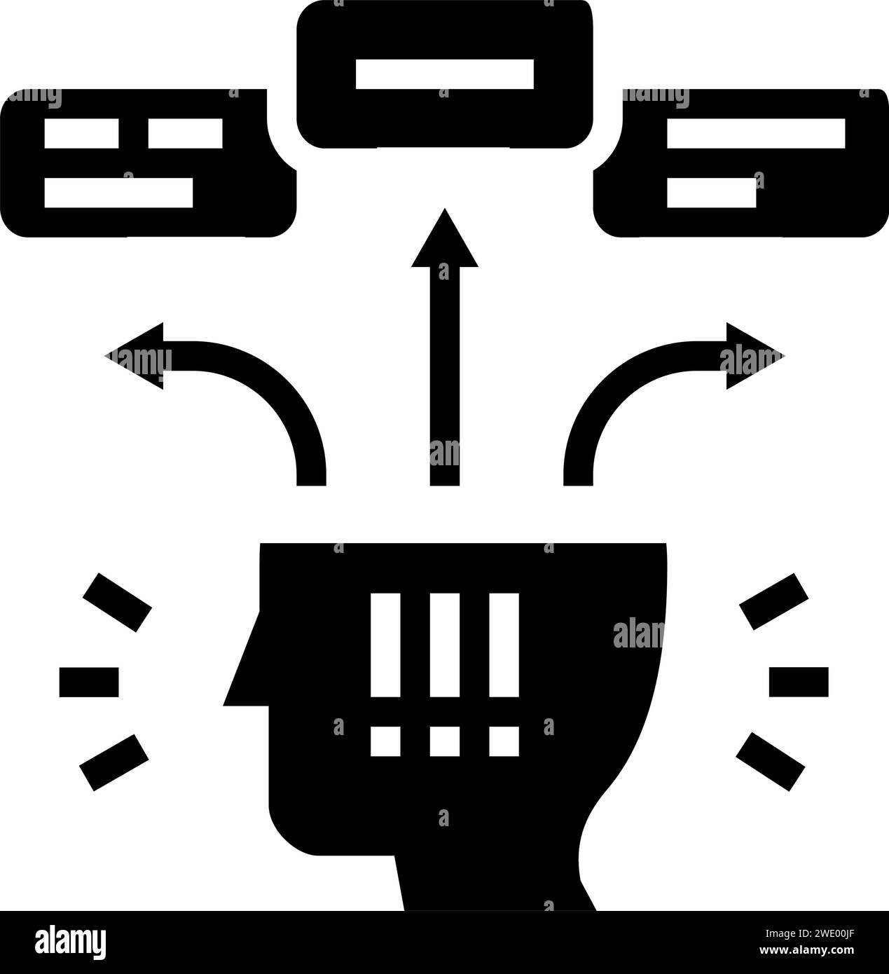 decision fatigue time management glyph icon vector illustration Stock ...