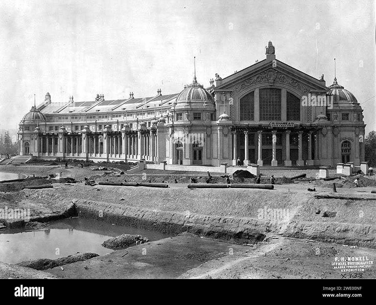 Agriculture Building and Cascades construction, Alaska-Yukon-Pacific ...