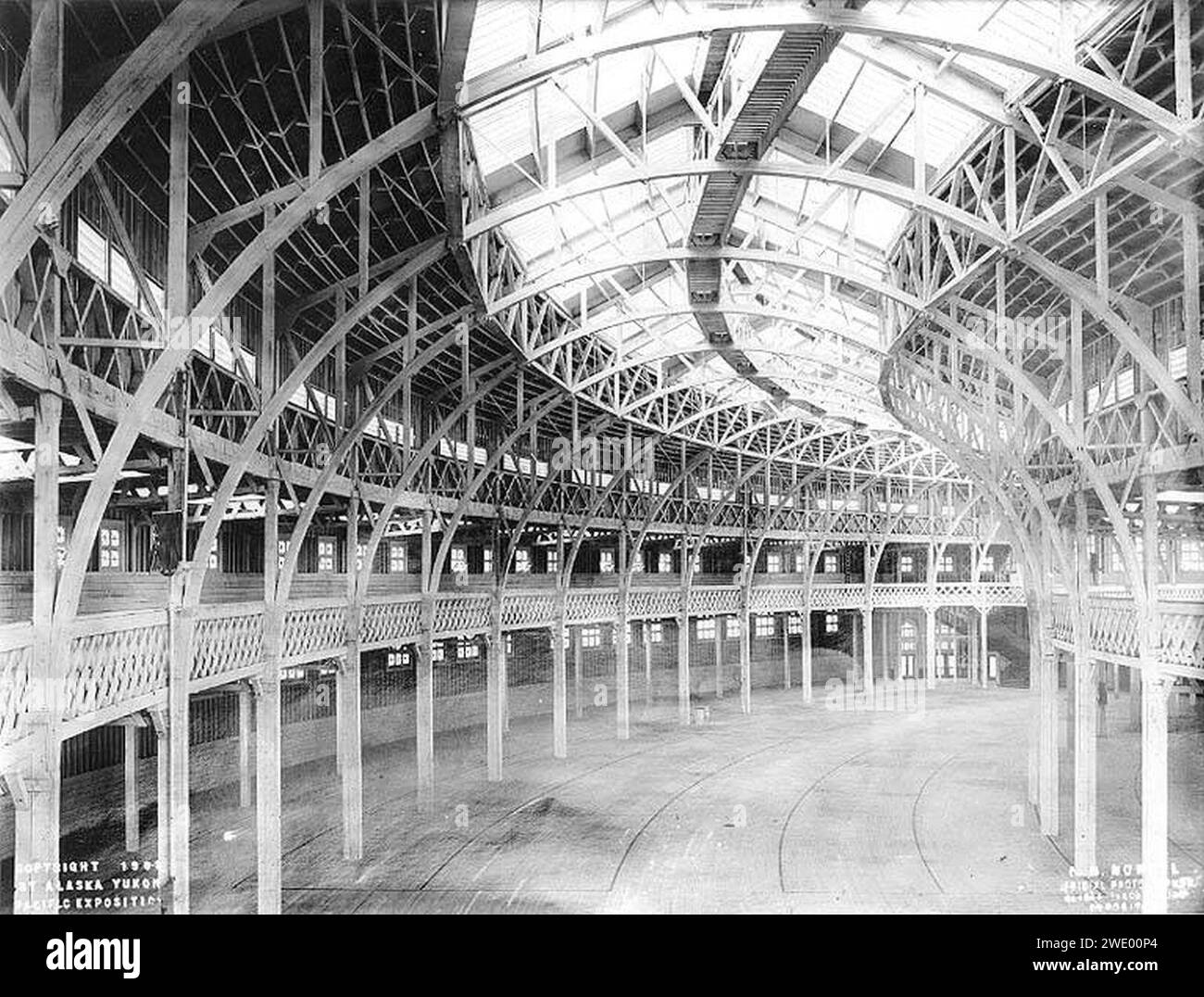 Agriculture Building construction showing interior framing, Alaska ...