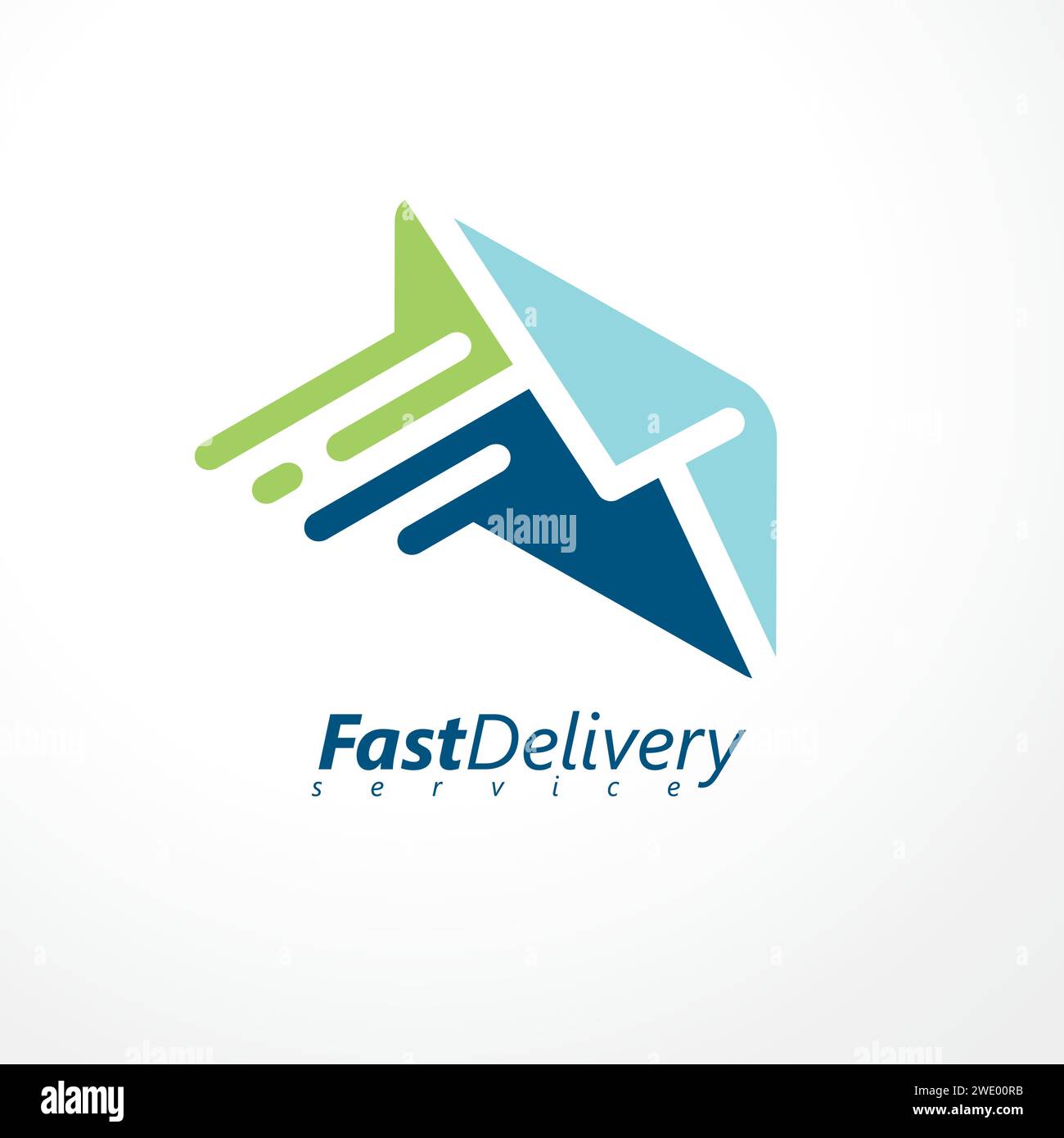 Logo design concept for fast delivery service. Home delivery business symbol with envelope shape ...