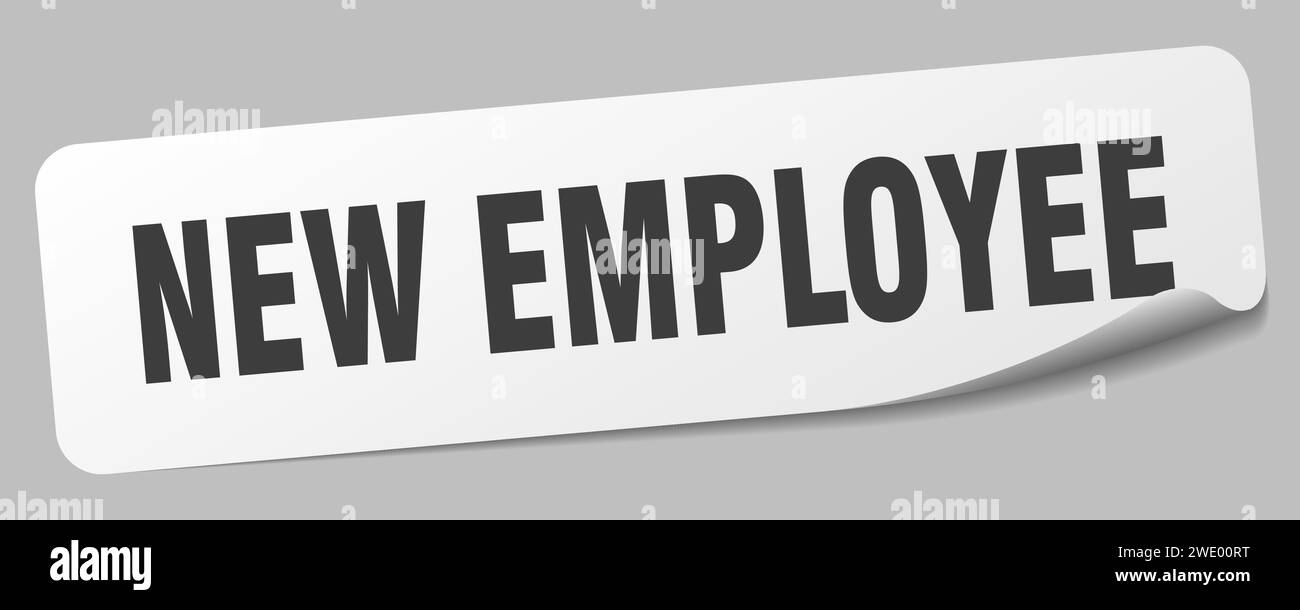 new employee sticker. new employee rectangular label isolated on white ...