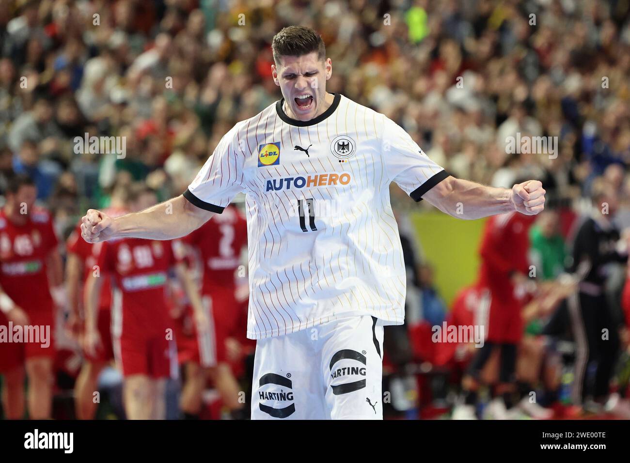 22.01.2024, Lanxess Arena, Koeln, GER, EHF Euro 2024, Men, Hauptrunde ...