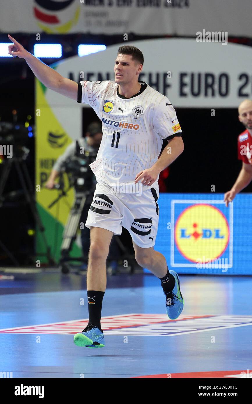 22.01.2024, Lanxess Arena, Koeln, GER, EHF Euro 2024, Men, Hauptrunde ...