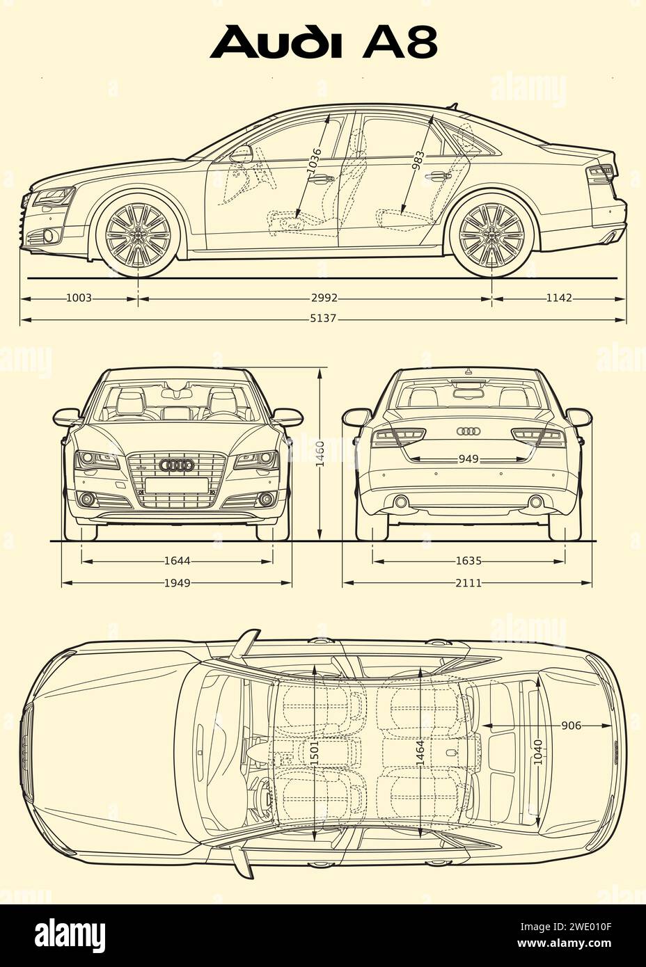 2004 Audi A8 car blueprint Stock Vector Image & Art - Alamy