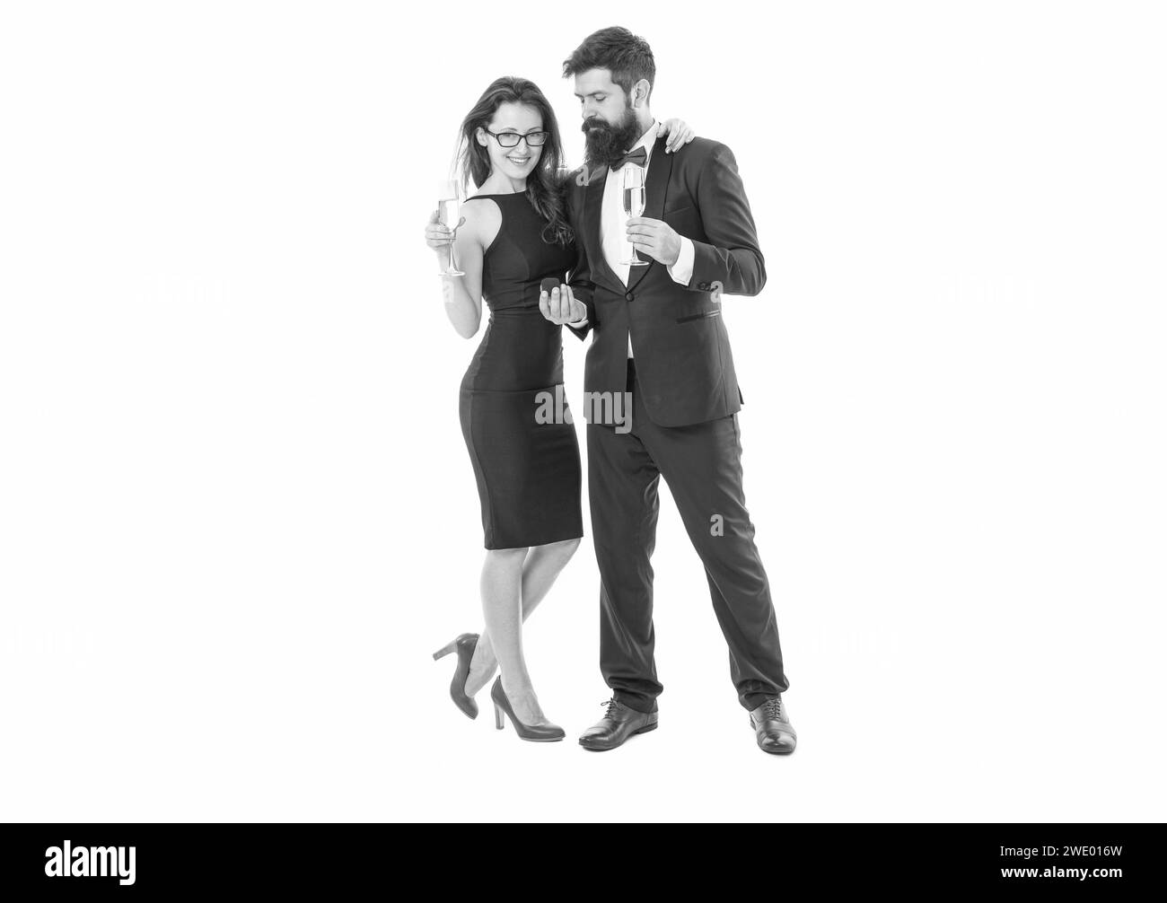 Confident couple going to party. Romantic date. Proposal or engagement ...