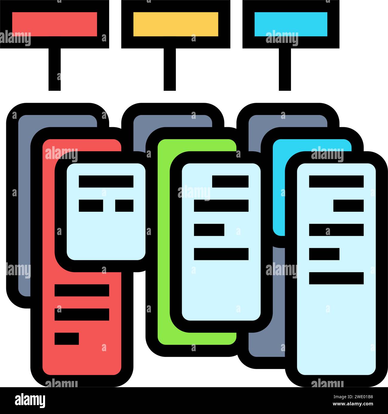 task batching time management color icon vector illustration Stock ...
