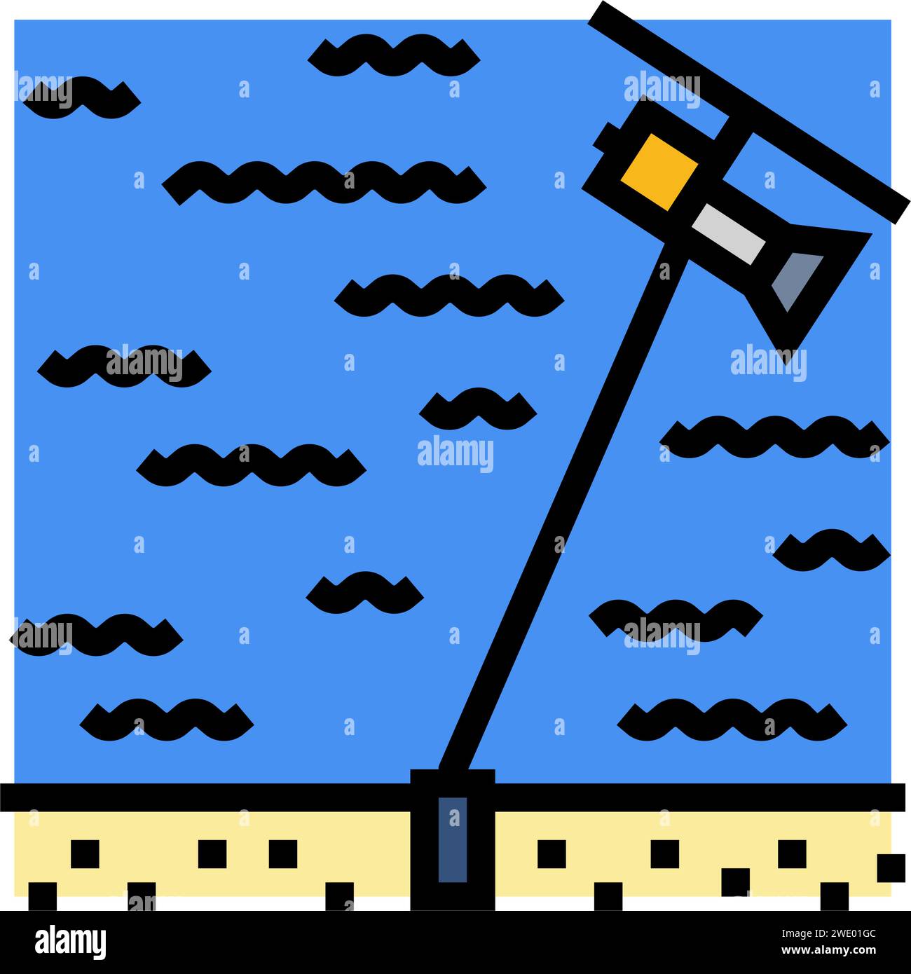 kite system tidal power color icon vector illustration Stock Vector ...