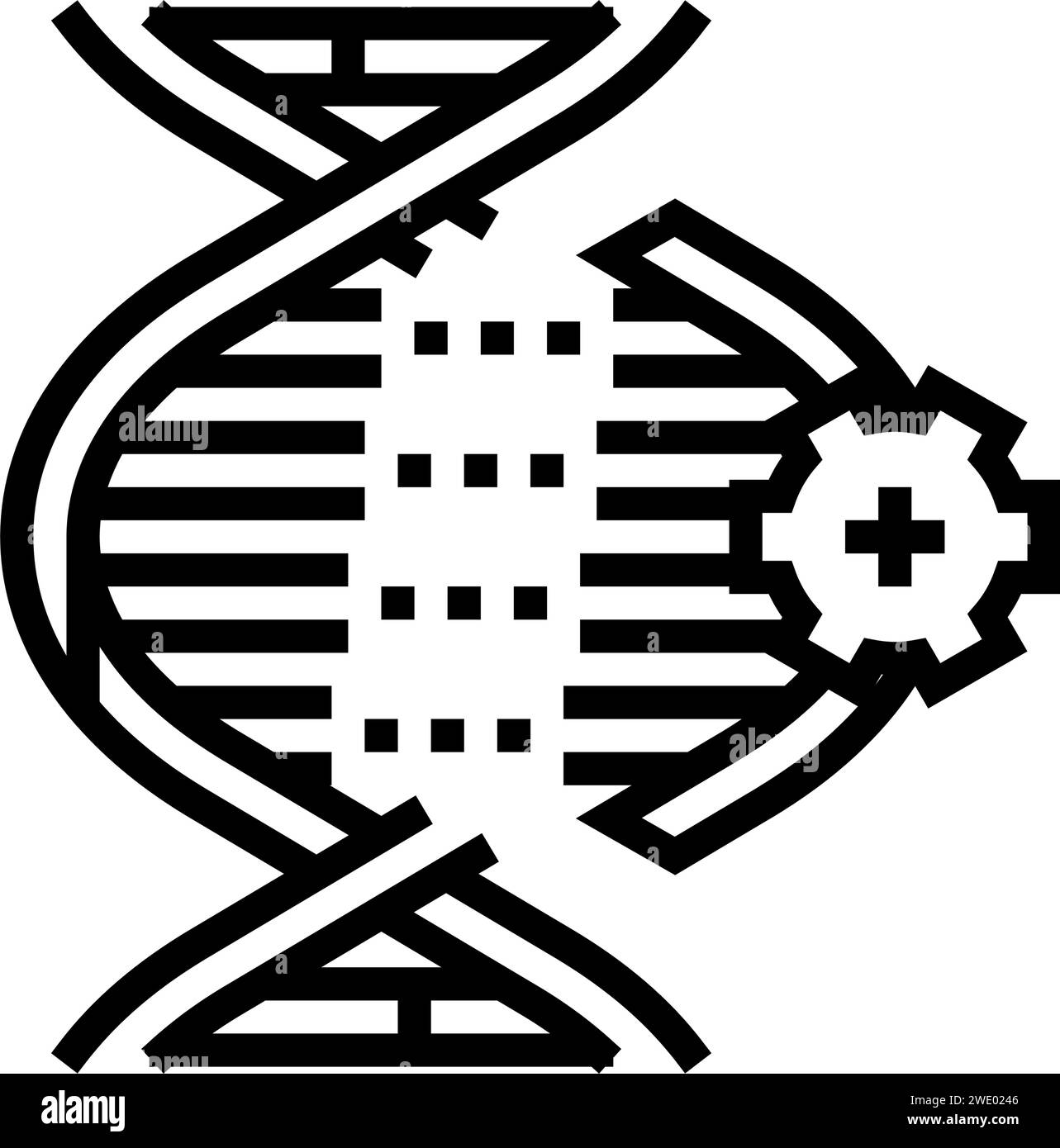 genetic modification cryptogenetics line icon vector illustration Stock ...