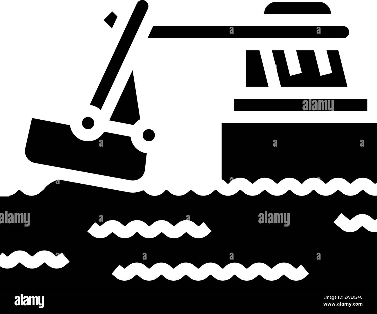 wave energy generation tidal glyph icon vector illustration Stock ...