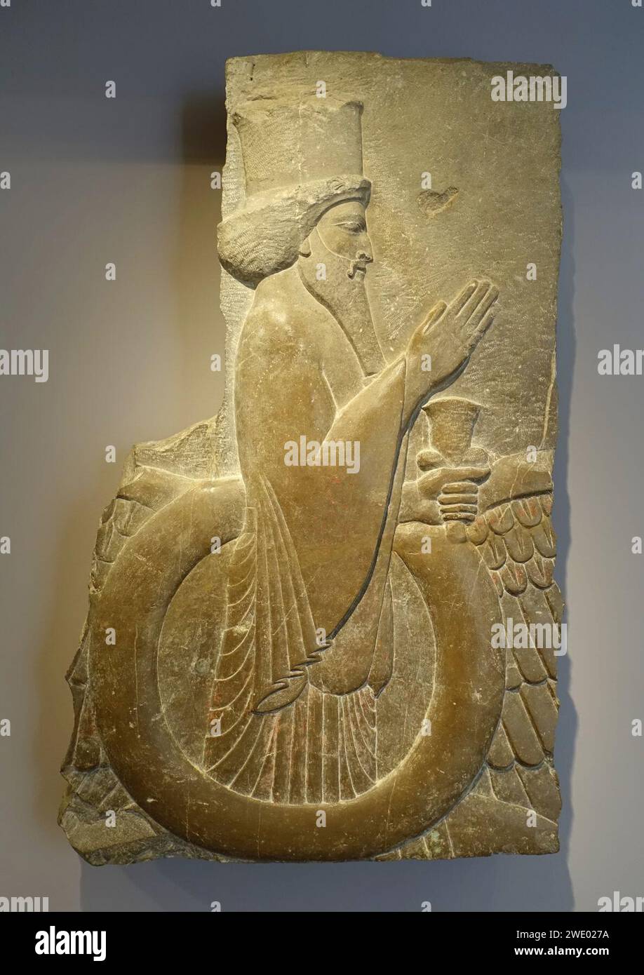 Ahuramazda in the winged disk, from the Hall of 100 Columns, Persepolis ...