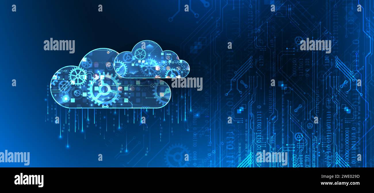 Cloud computing concept.Abstract connection technology background. Hand ...