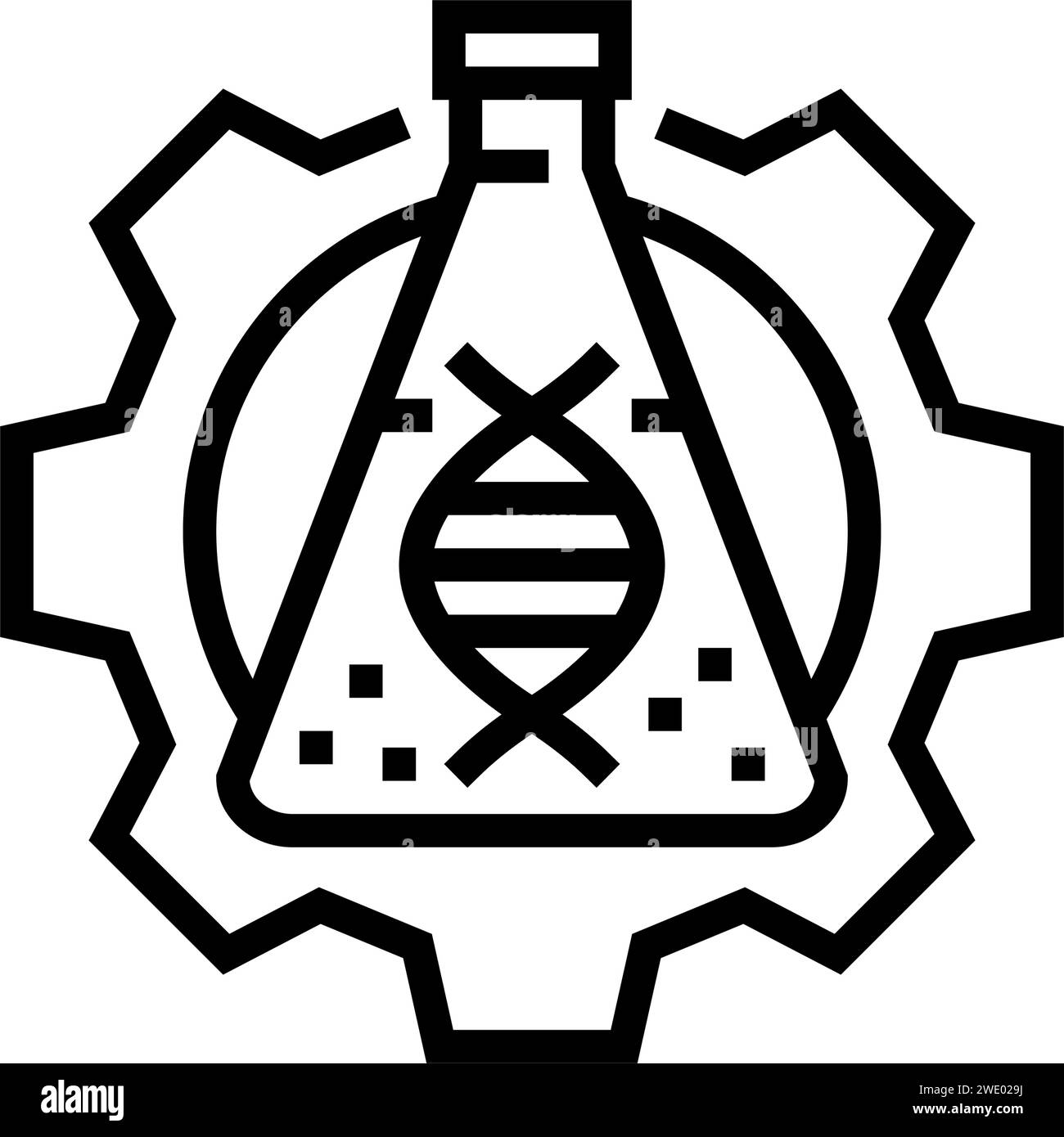 biotechnology lab cryptogenetics line icon vector illustration Stock ...