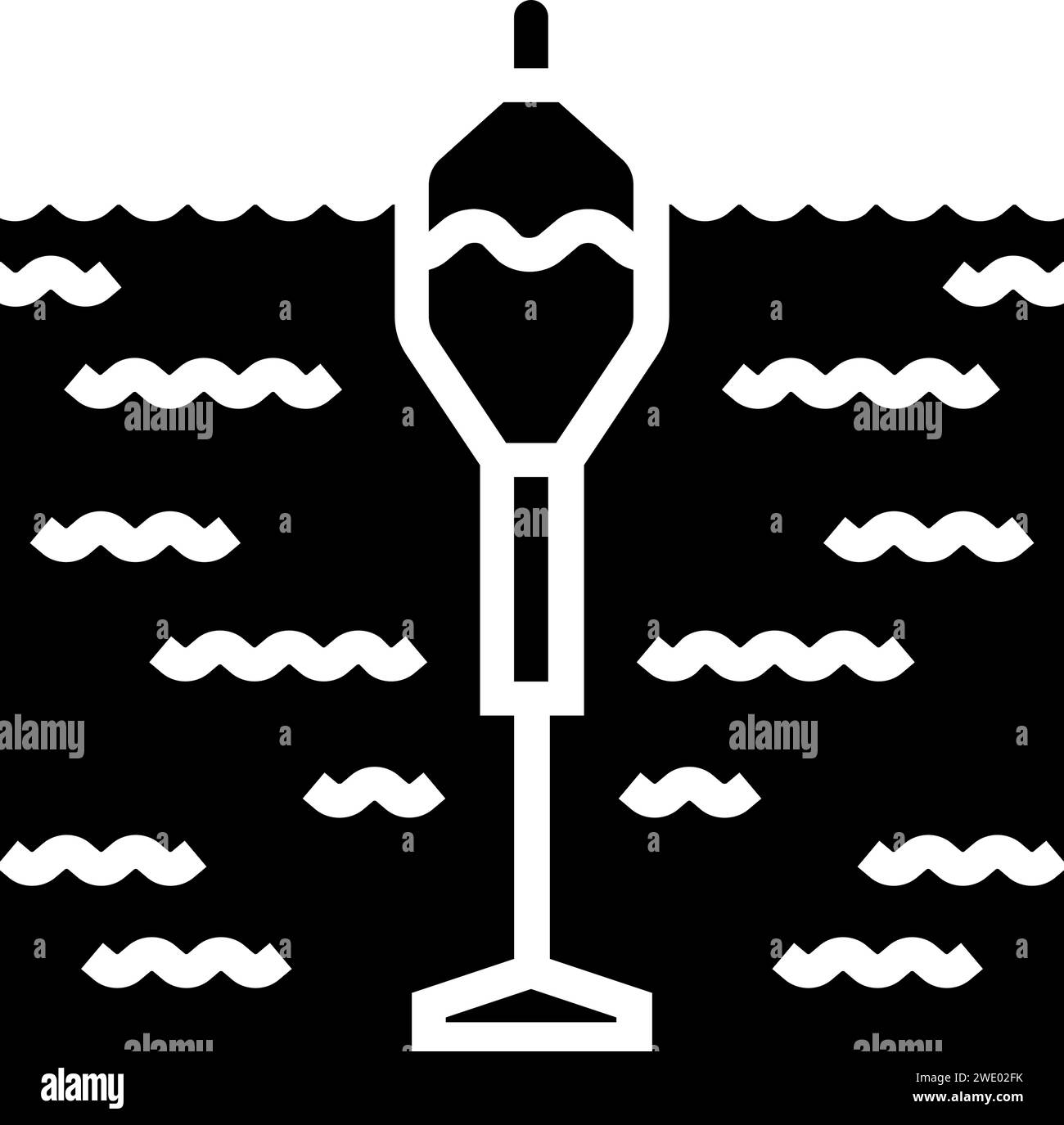 wave energy harvesting glyph icon vector illustration Stock Vector ...