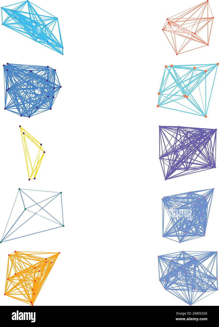 An abstract cut out transparent node network futuristic design element bundle Stock Vector Image ...