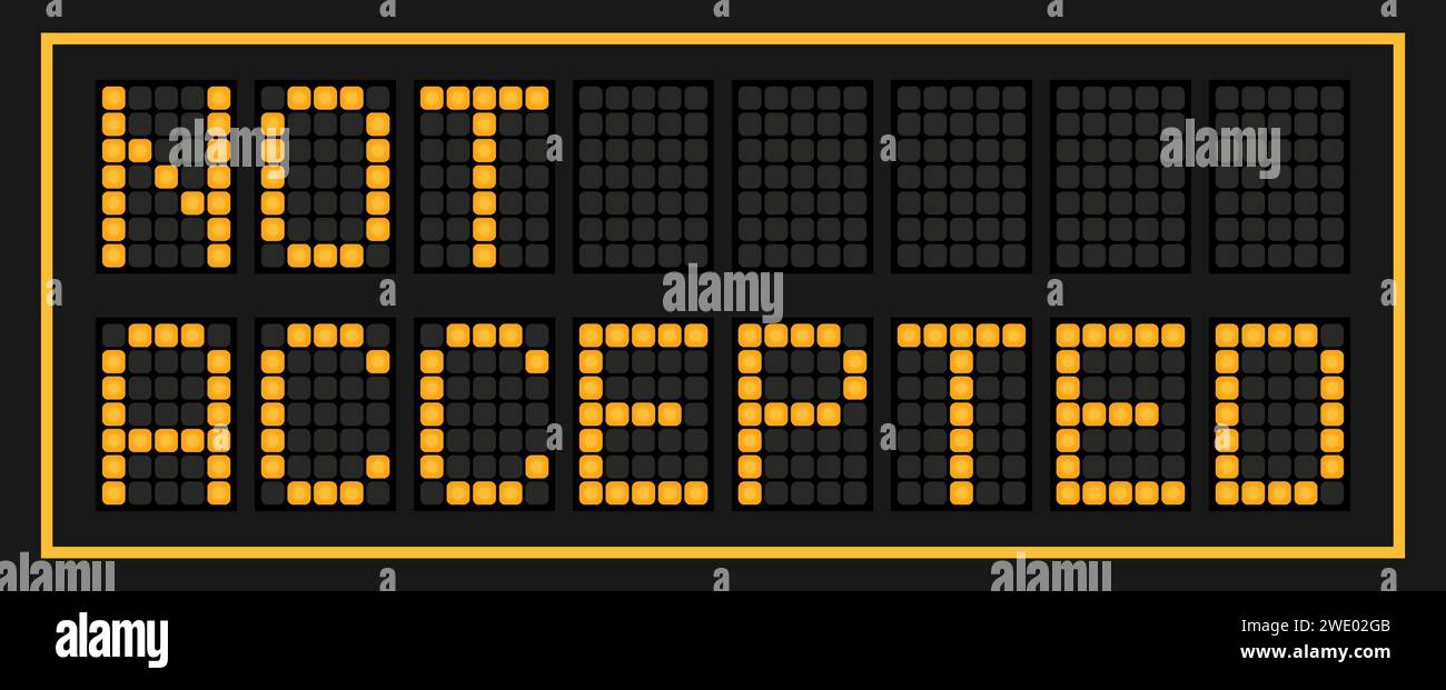 Orange color led banner in word not accepted on black background Stock ...