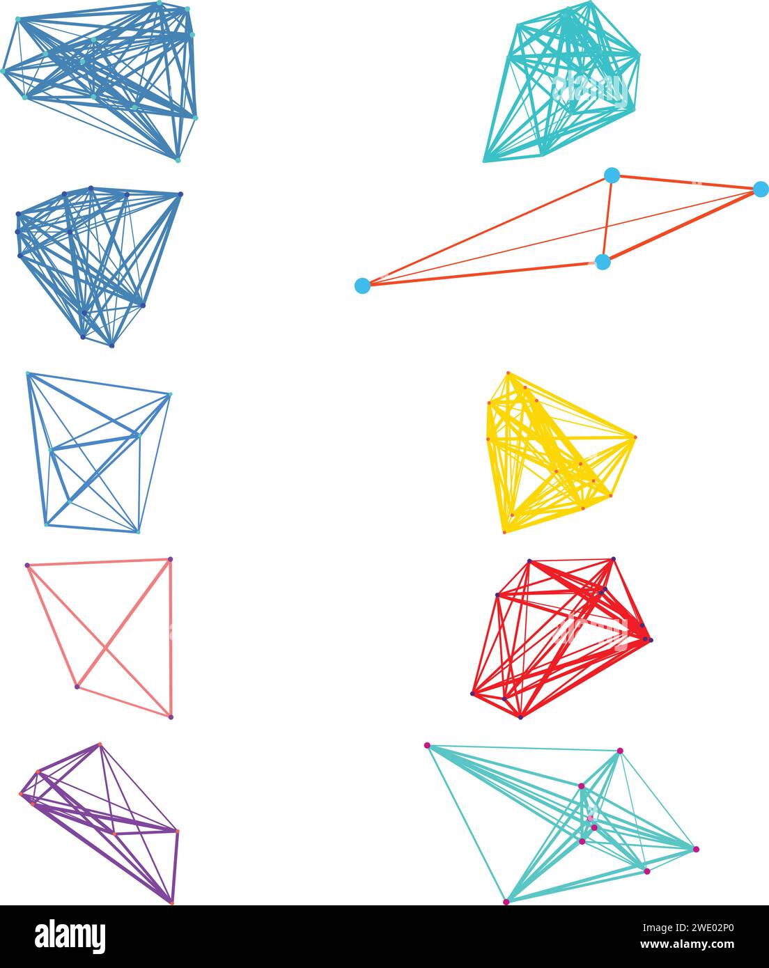 An abstract cut out transparent node network futuristic design element bundle Stock Vector Image ...