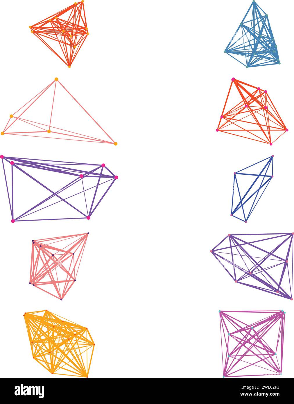 An abstract cut out transparent node network futuristic design element bundle Stock Vector Image ...