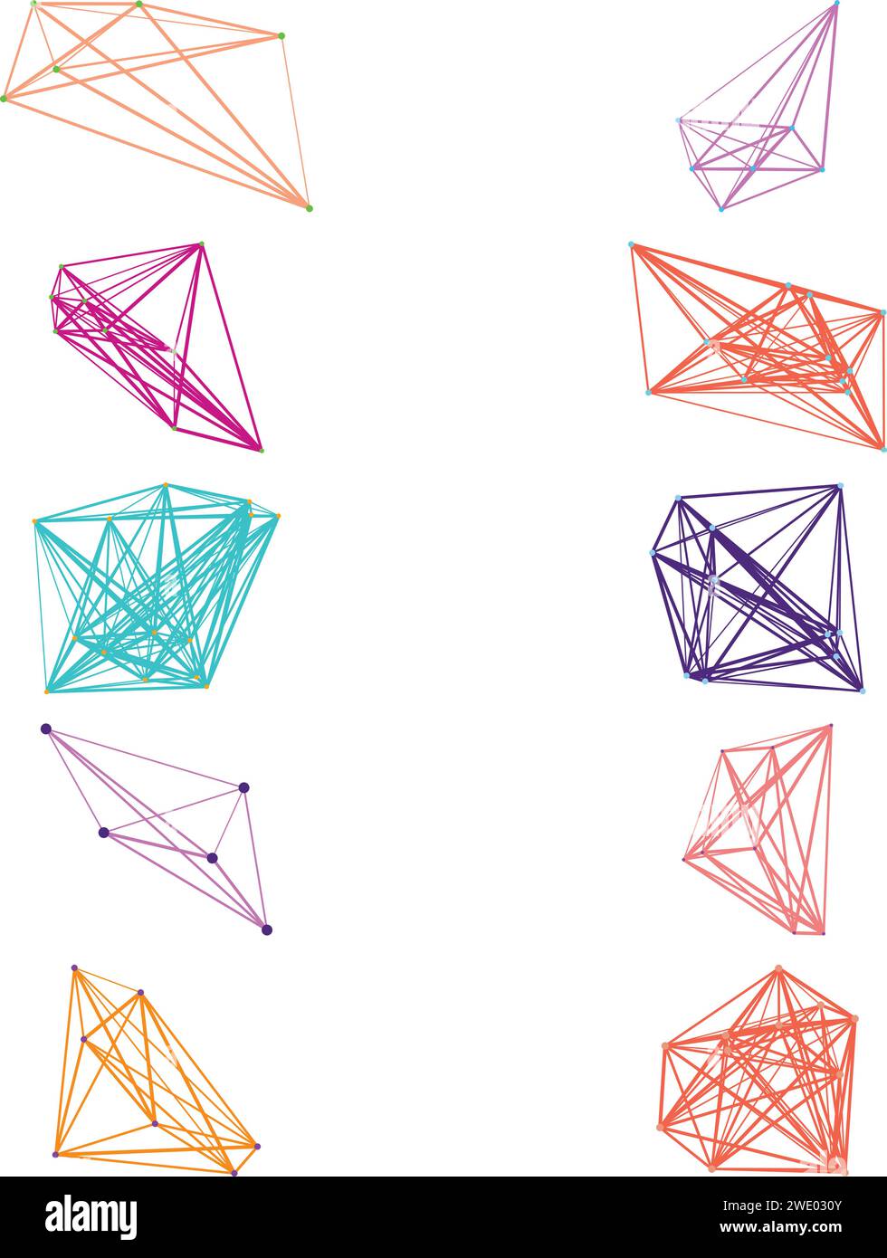 An abstract cut out transparent node network futuristic design element bundle Stock Vector Image ...