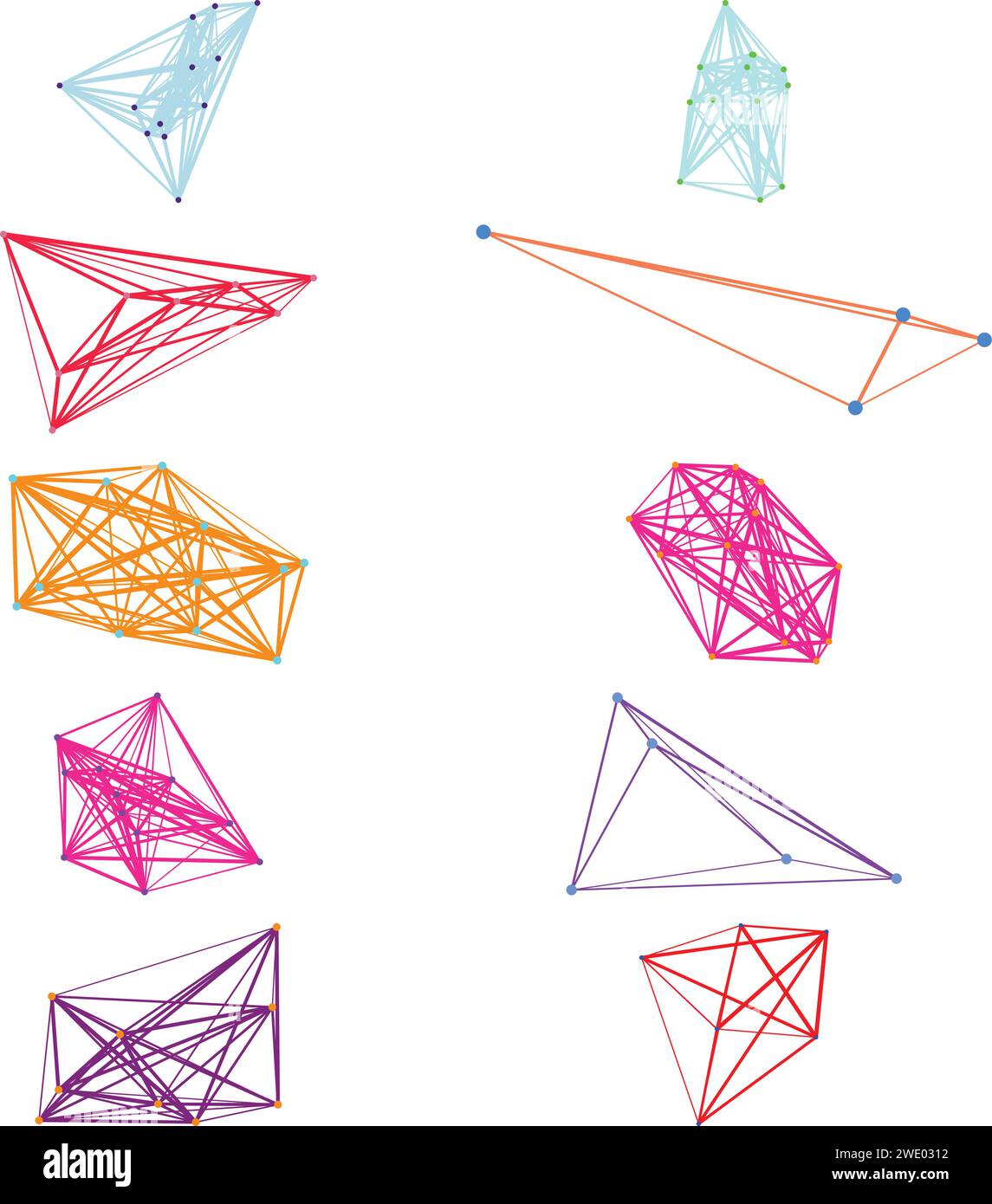 An abstract cut out transparent node network futuristic design element bundle Stock Vector Image ...