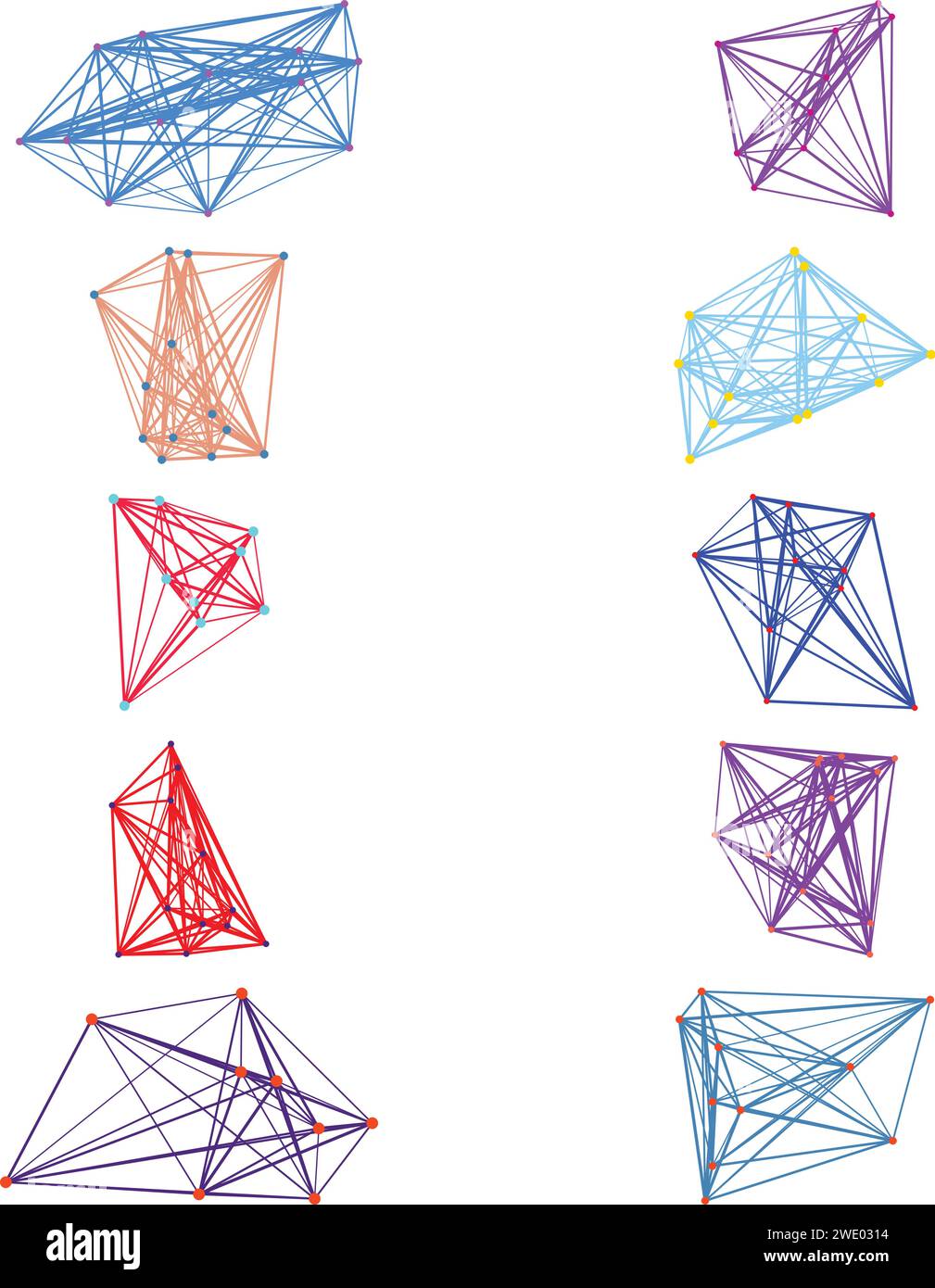 An abstract cut out transparent node network futuristic design element bundle Stock Vector Image ...