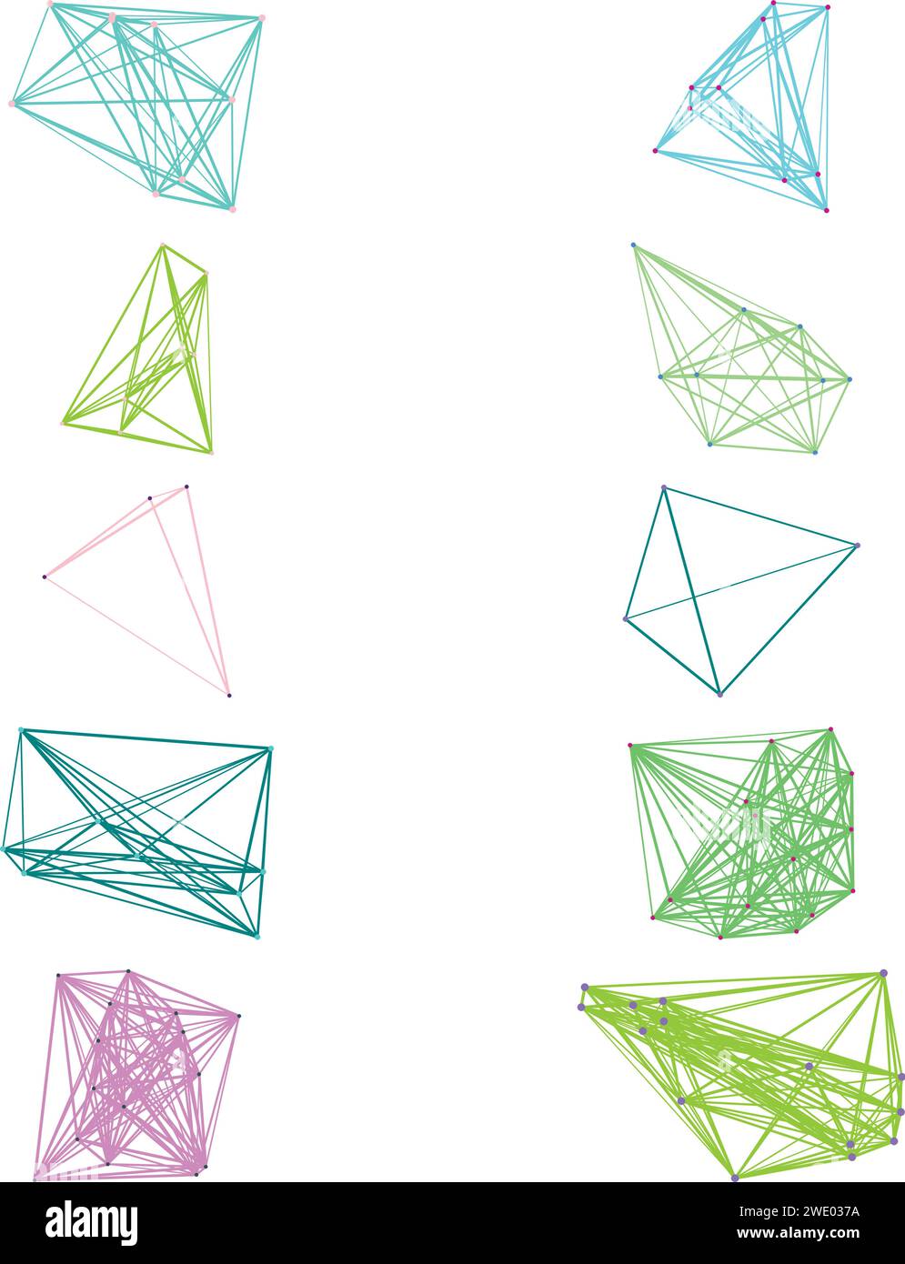 An abstract cut out transparent node network futuristic design element bundle Stock Vector Image ...